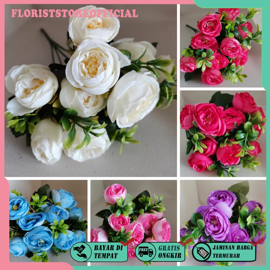 Jual COD BUNGA MAWAR BUNGA TANGKAI PLASTIK BUNGA ARTIFICIAL BUNGA ...