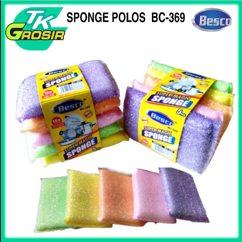 Jual spon cuci piring/busa/sponge cuci piring/bantal polos isi 5pcs ...