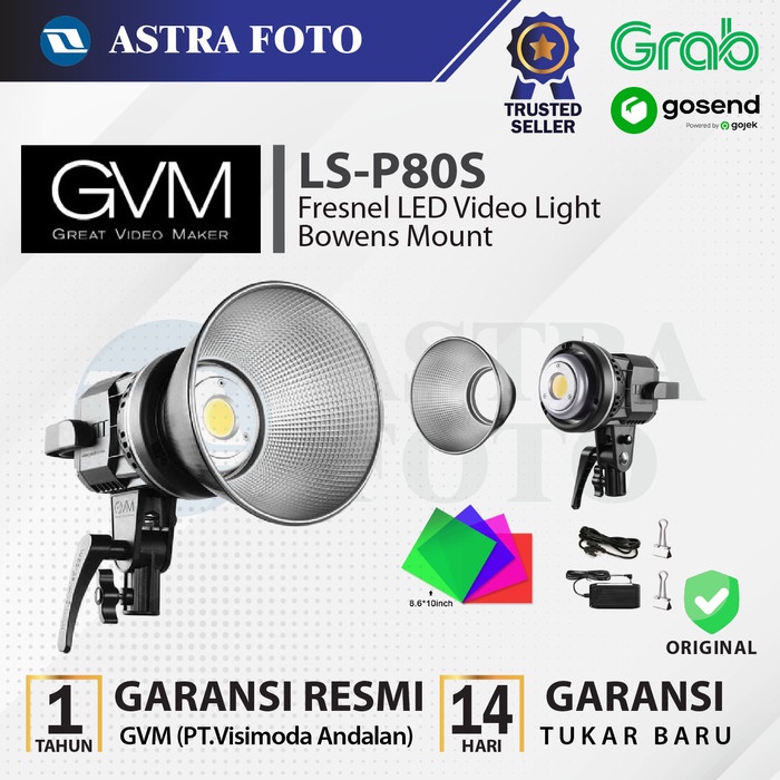 Jual GVM LS-P80S Fresnel LED Video light Bowens Mount Garansi Resmi ...