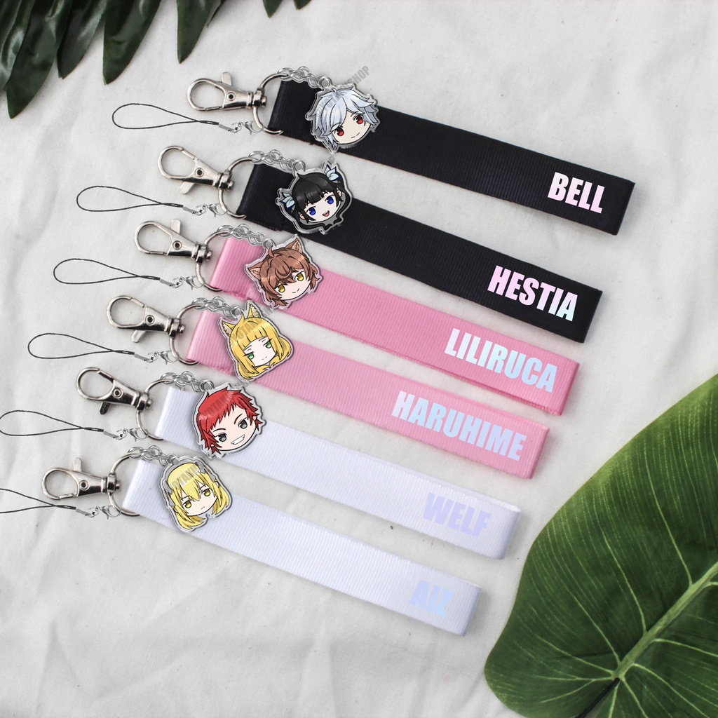 Jual Paket Strap Hologram + Charm Gantungan Kunci Danmachi Anime Bell ...