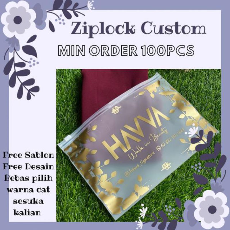Jual POUCH HIJAB/ZIPLOCK CUSTOM LOGO/ZIPPER BAG/KEMASAN HIJAB/POUCH ...