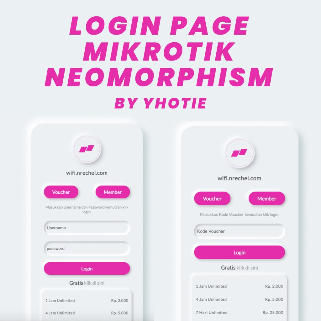Jual LOGIN PAGE MIKROTIK NEOMORPHISM KEREN | Shopee Indonesia