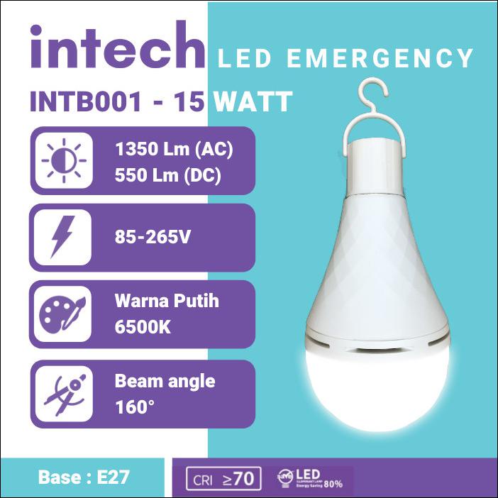 Jual INTECH EMERGENCY BOHLAM LED PAKET BELI 2 GRATIS 1 15 WATT PUTIH ...