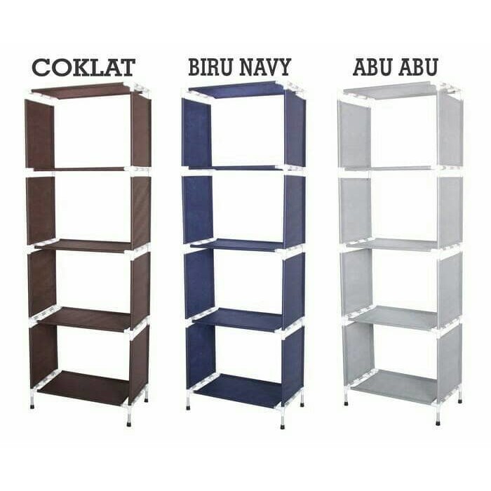 Jual Rak Buku Portable Alumunium 5 Lapis 4 Ruang | Shopee Indonesia