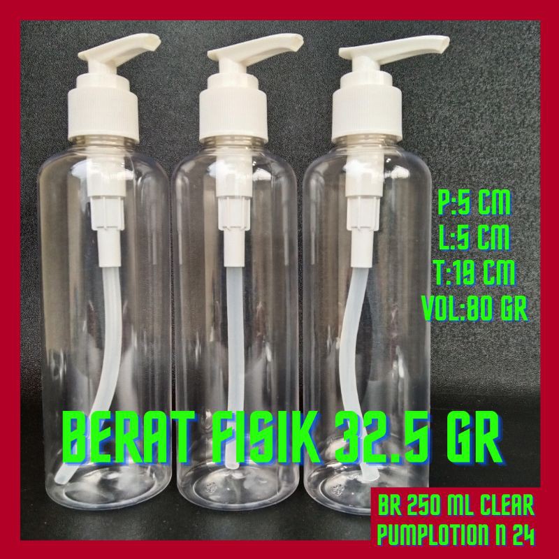 Jual botol 250ml clear pump lotion N24 | Shopee Indonesia