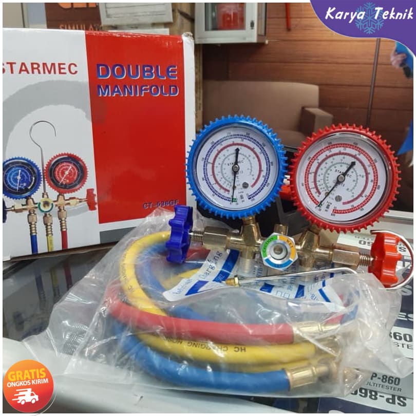 Jual ALAT PENGISIAN FREON MANIFOLD DOBEL R22 R234 R410 R32 | Shopee ...