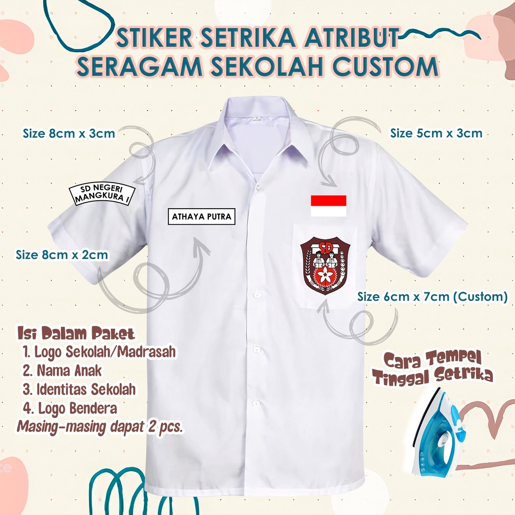 Jual Stiker Atribut Seragam Sekolah Tinggal Setrika | Shopee Indonesia