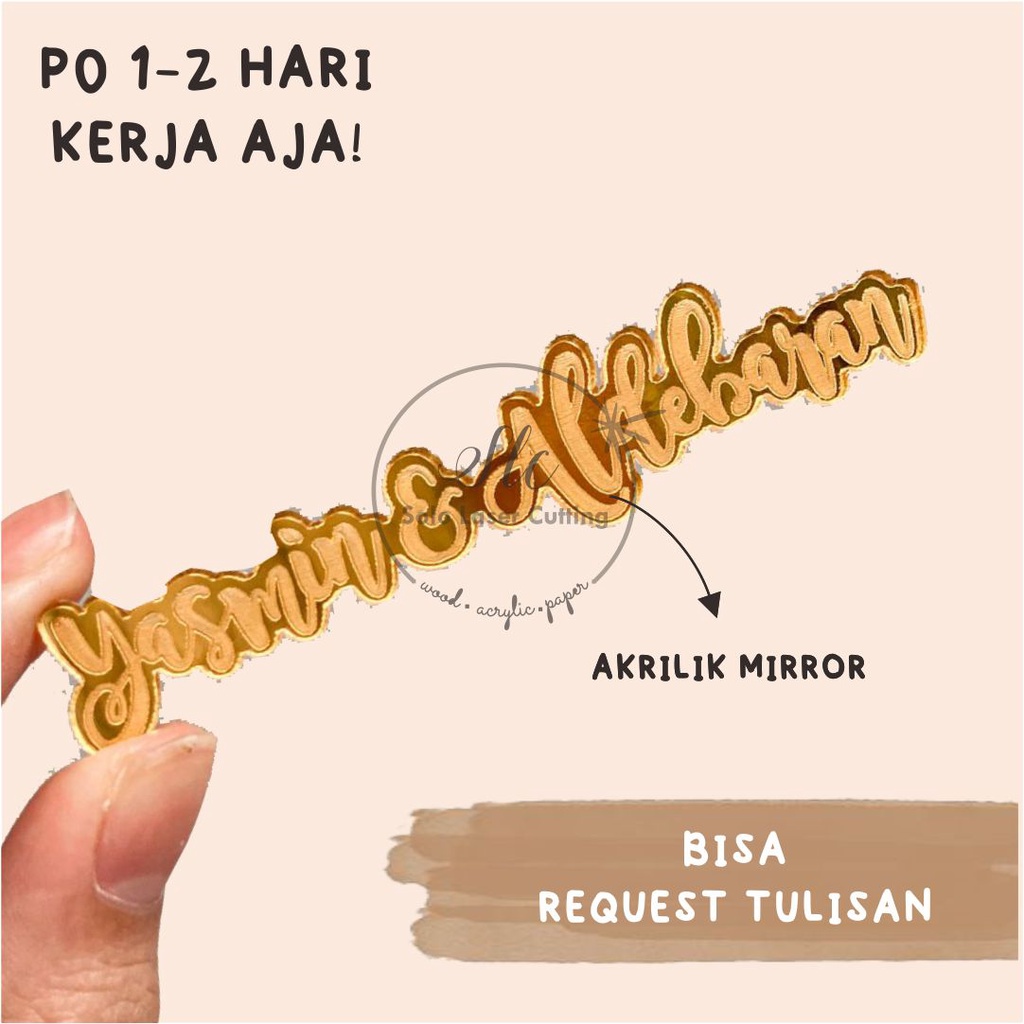 Jual Cutting Grafir Nama Akrilik Custom Dekorasi Hiasan Mahar Laser ...