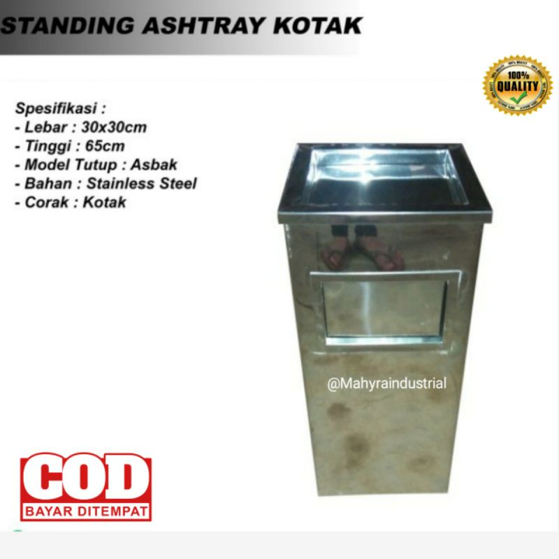 Jual Asbak stainless/Standing ashtray Kotak/Tong sampah termurah ...