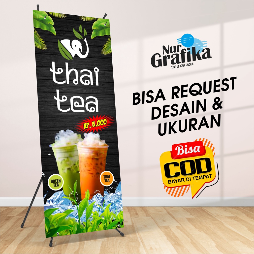 Jual TERLARIS BANNER BISA CUSTOM THAI TEA/GREEN TEA | Shopee Indonesia