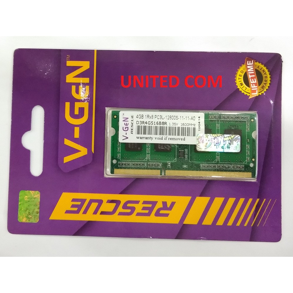 Jual SODIMM RAM MEMORI MEMORY V-GEN VGEN RESCUE DDR3L PC3L 4GB 4 GB ...