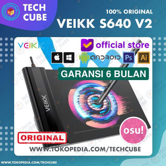 Jual VEIKK S640 Digital Graphic Drawing Pen Tablet OSU Alt H420 G430 ...