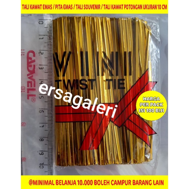Jual Tali kawat emas ukuran 10 cm Pita emas pita kawat emas tali emas ...