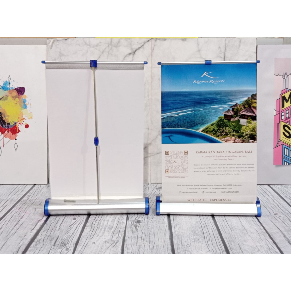 Jual Roll Banner Mini Custom Desain / Mini Roll Up Banner / Standing ...