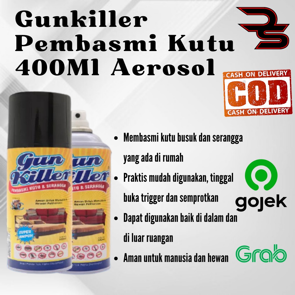 Jual Racun Pembasmi Kutu Kasur Busuk GUNKILLER Spray 400ml AEROSOL ...