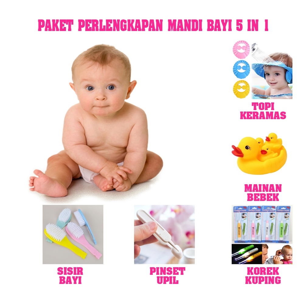Jual PAKET PERLENGKAPAN MANDI BAYI 5 IN 1 Mainan Mandi Bayi Murah ...