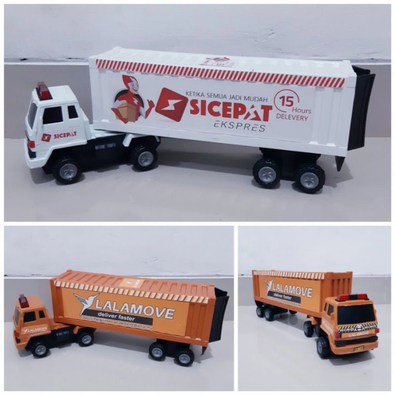 Jual Mainan Truk Kontainer Sicepat Lalamove - Mobil Box Ekspedisi Anak ...