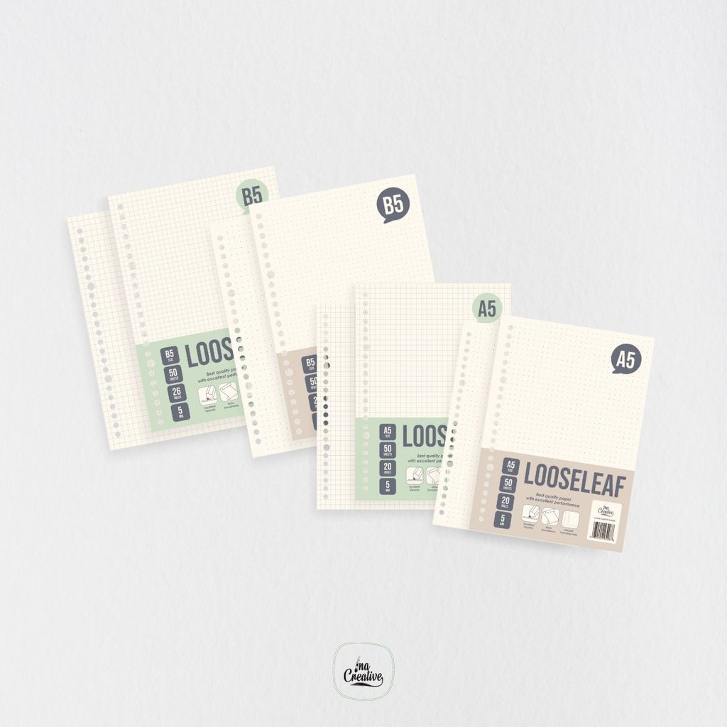 Jual Ina Creative Loose leaf Dot/Grid B5/A5| Isian Binder B5/A5 ...