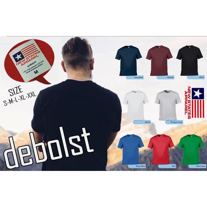 Jual Kaos Polos NEW STATES APPAREL (-NSA)- 3600 ORIGINAL WHITE S M L XL ...