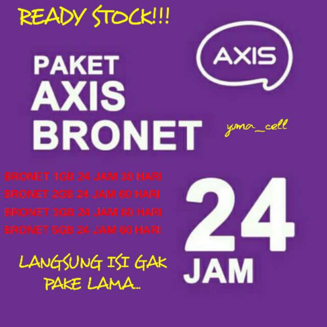 Jual PAKET AXIS KUOTA BRONET 1GB, 2GB, 3GB, 5GB | Shopee Indonesia