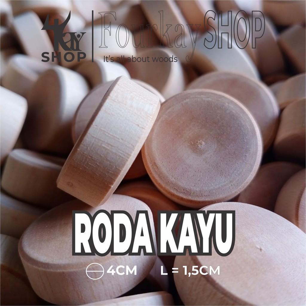 Jual Roda Kayu Bubutan Keping Kayu Bulat Diameter 4cm Lebar 1,5cm Murah ...