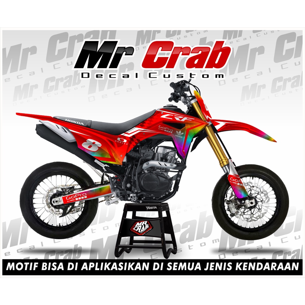 Jual decal stiker crf 150 l full body MERAH - Supermoto | Shopee Indonesia