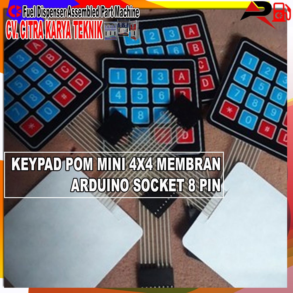 Jual KEYPAD POM MINI 4X4 MEMBRAN ARDUINO SOCKET 8 PIN | Shopee Indonesia