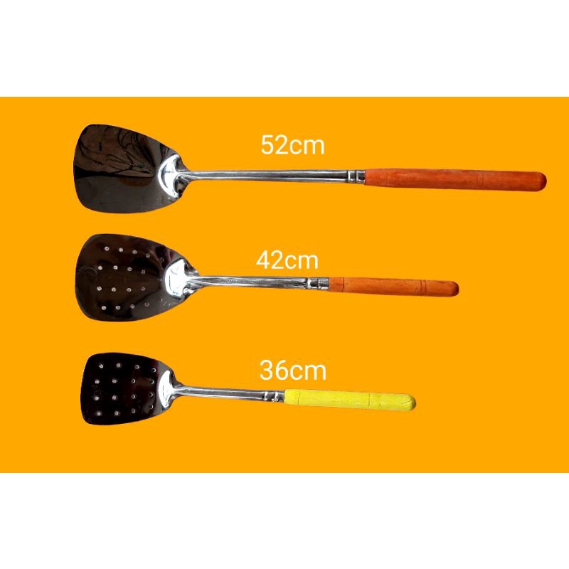Jual Sotil/spatula/sodet sutil stainless gagang kayu besar | Shopee ...