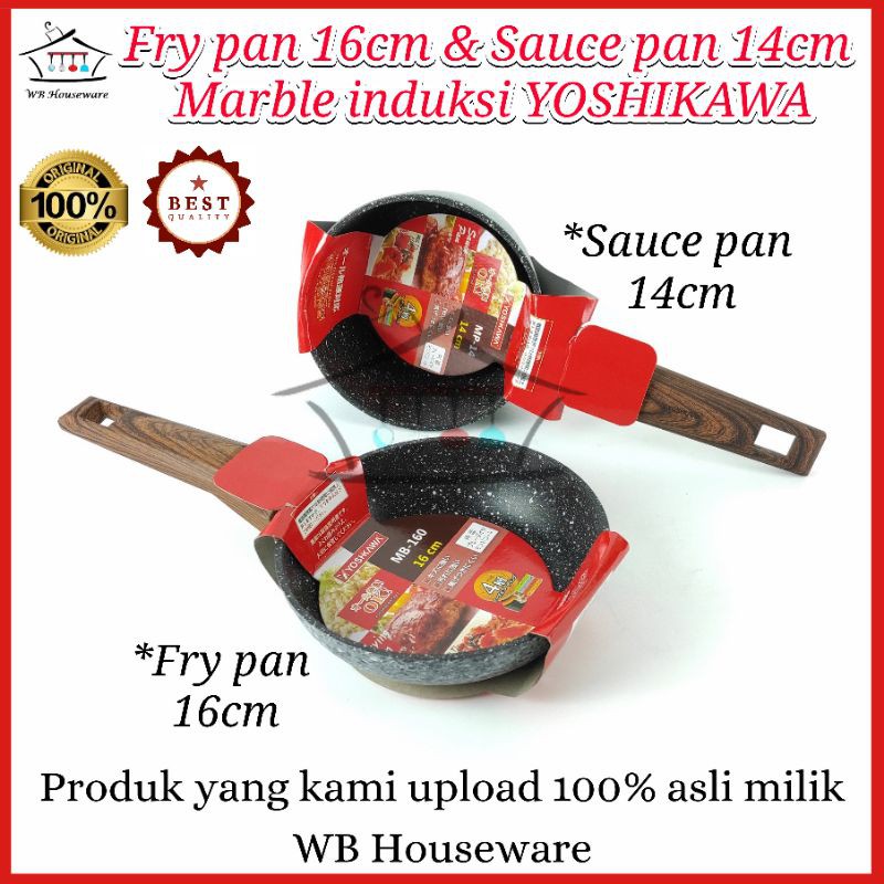 Jual Sauce pan 14cm & Fry pan 16cm marble induksi YOSHIKAWA MP-14 & MB ...