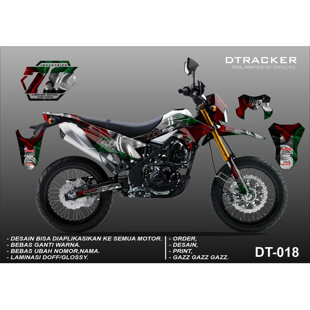 Jual Decal Sticker Kawasaki Dtracker Fullbody Stiker Dekal Dtacker ...