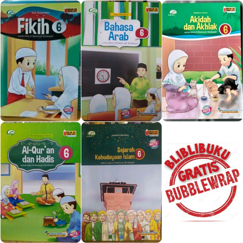 Jual Bahasa Arab Fikih SKI Al Quran Hadis Akidah Akhlak SD MI Kelas 6 Kurikulum 2013 Revisi HOTS ...