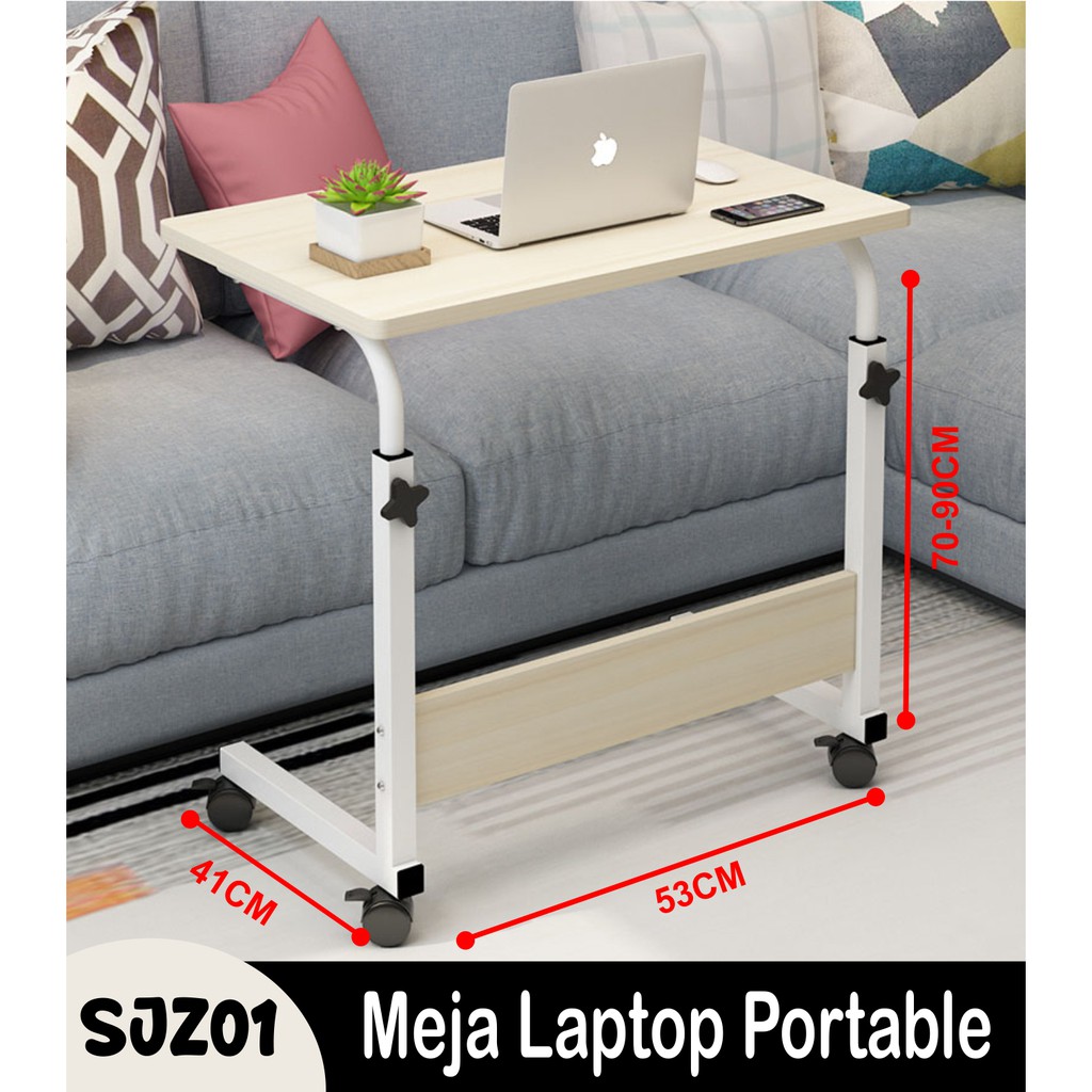 Jual Meja Laptop Roda Samping Tempat Tidur Meja Lipat Portable Stand ...