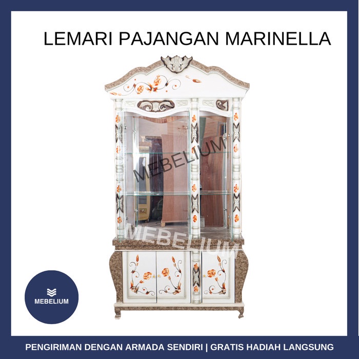 Jual Lemari Pajangan TV Kristal 3 Pintu Marinella Plywood Finishing ...