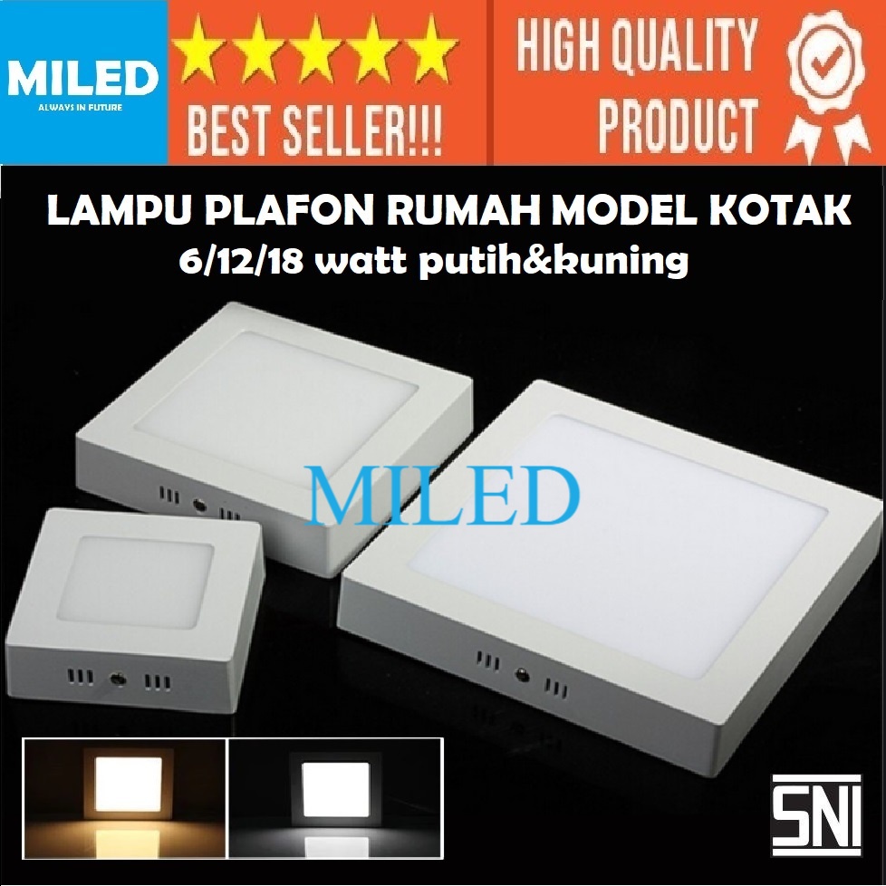Jual LAMPU PLAFON KOTAK OUTBOW LED 18W 12WATT 6 WATT / LAMPU TIMBUL ...