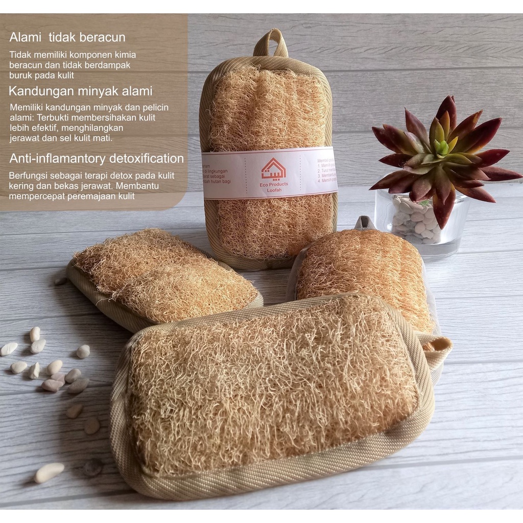 Jual Loofah Penggosok Mandi/Natural Sponge Bath-Pad shape | Shopee ...