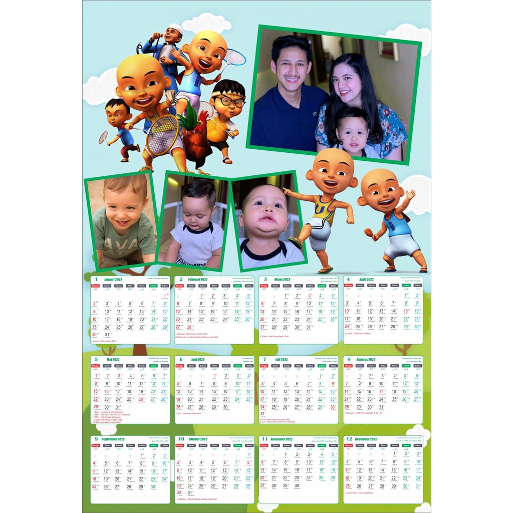 Jual Kalender Karakter - 3 Bulanan Custom Foto | Shopee Indonesia