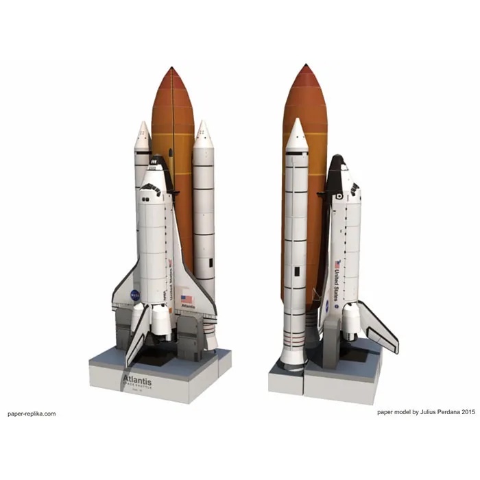 Jual Papercraft Rocket Atlantis Space Shuttle NASA, paper replika space ...