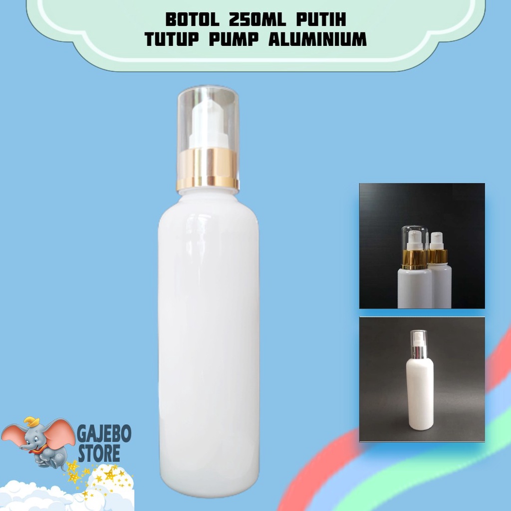 Jual BOTOL PLASTIK 250ML PUTIH BENING TUTUP PUMP TREATMENT GOLD N24 FULL COVER / BOTOL ISI ULANG ...