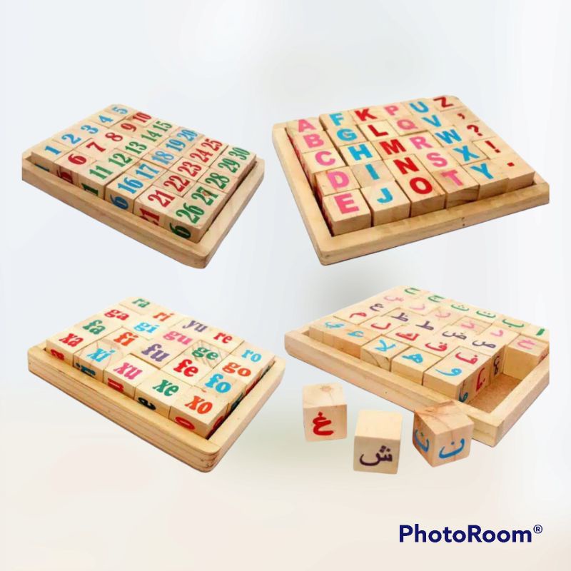 Jual Mainan anak Edukasi BALOK KAYU HURUF ARAB ANGKA APE PAUD EDUKATIF ...