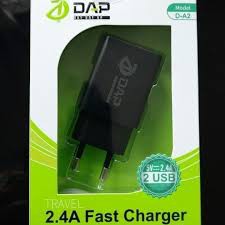 Jual Adaptor Charger DAP D-A2 Adapter Original 2.4A Fast Charger 2 USB ...