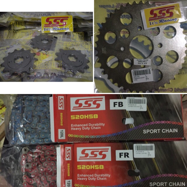 Jual Gear SSS Set 520 HONDA TIGER Size 13T-15T & 42T-45T & HSB 110L ...