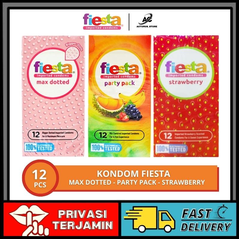 Jual Kondom Fiesta Isi 12 Sachet / Max Dotted / Party Pack / Strawberry ...