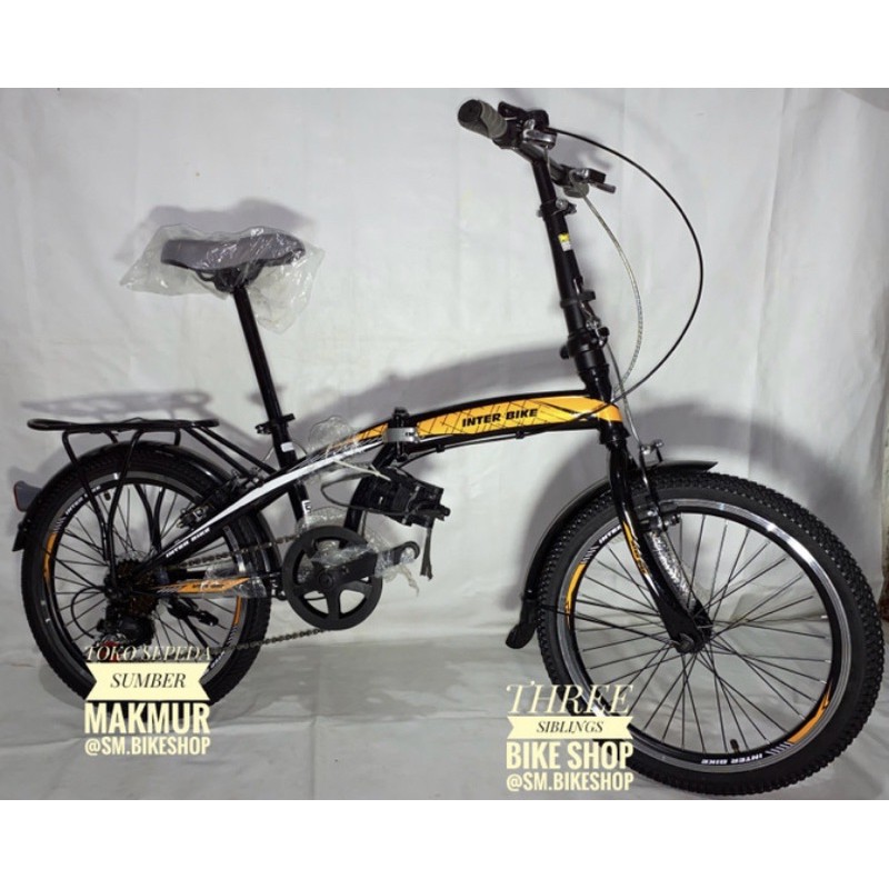 Jual SEPEDA LIPAT INTERBIKE 20 INCH BLACK ORANGE SHIMANO 7 SPEED ...