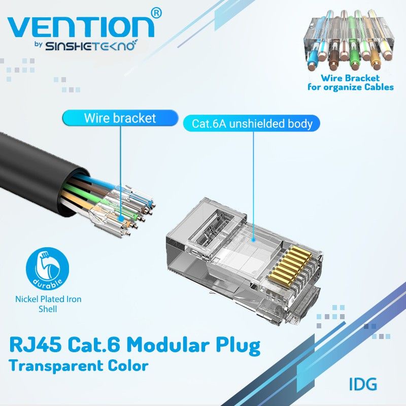 Jual RJ45 / RJ-45 CONNECTOR LAN CAT 5e / CAT 6 ECERAN MERK BELDEN / AMP ...