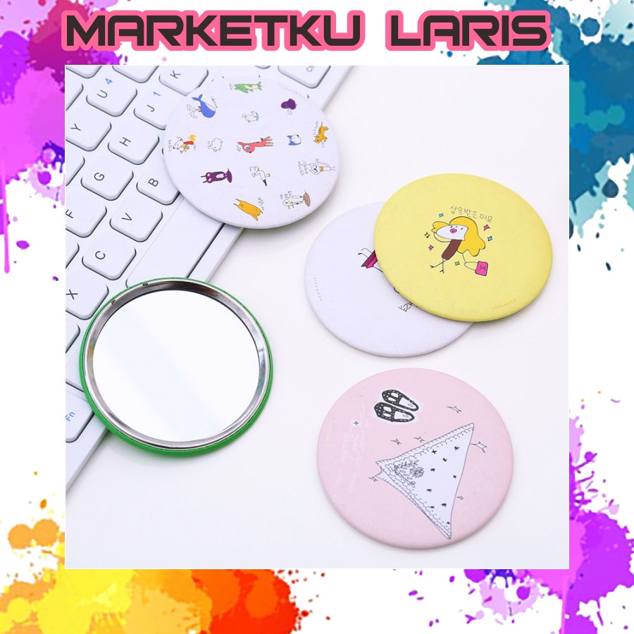 Jual MKL - Cermin Bulat Karakter Kaca Cermin Make Up Mini Kaca ...