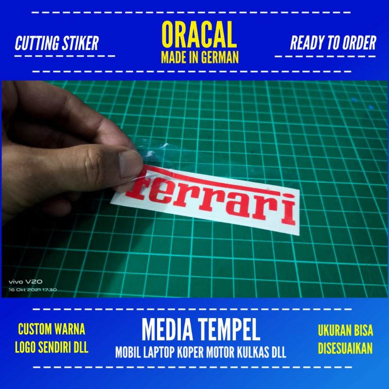 Jual STIKER FERRARI CUTTING BAHAN ORACAL CUSTOM LOGO | Shopee Indonesia