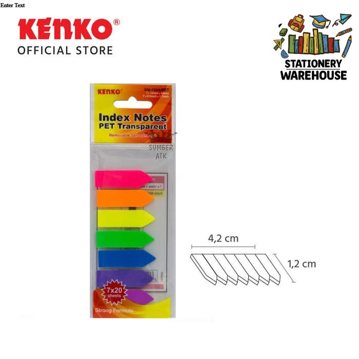 Jual INDEX PET KENKO SNI-720A PET / Transparent Sticky Note / Penanda ...