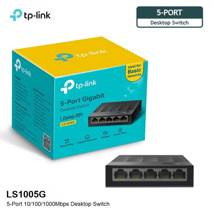 Jual TP-Link Gigabit Desktop Switch Hub 5 port LS1005G Internet / Ethernet Lan | Shopee Indonesia