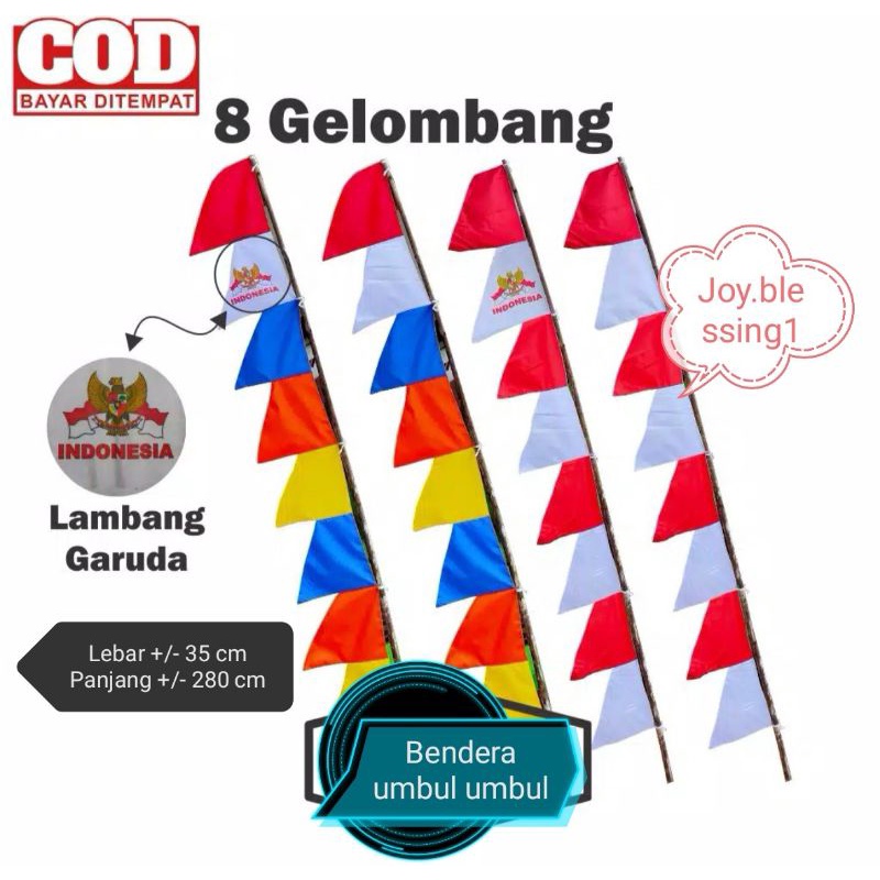 Jual BENDERA UMBUL UMBUL MERAH PUTIH GARUDA PANJANG SEGITIGA | Shopee Indonesia