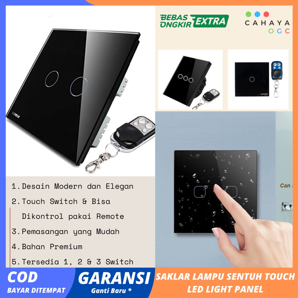 Jual [Ready Cod] Saklar Lampu Sentuh Minimalis Luxury Touch Led Dengan ...